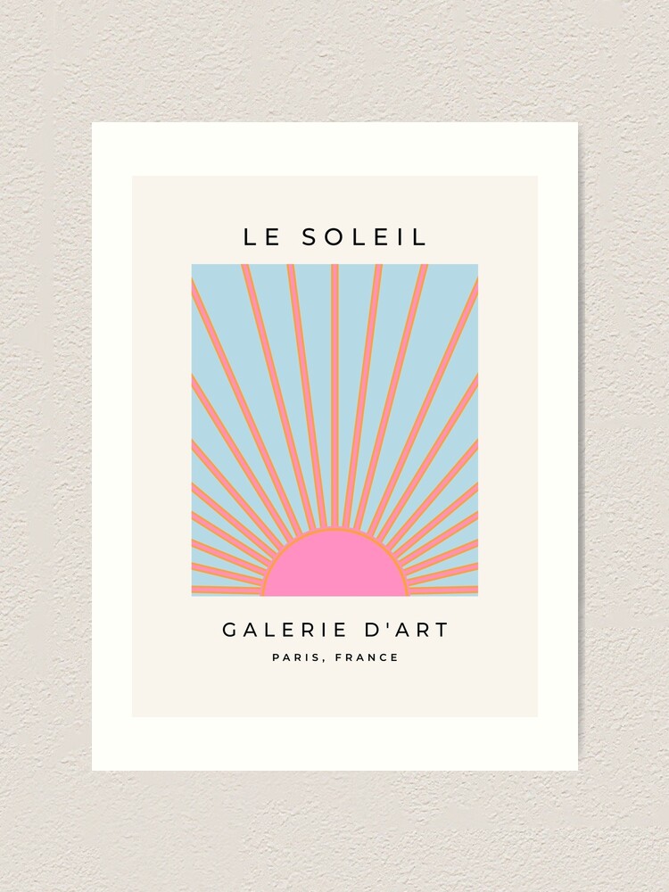 "Le Soleil | 02 - Sun Print Pink And Blue Colors Sun Wall Art Modern ...