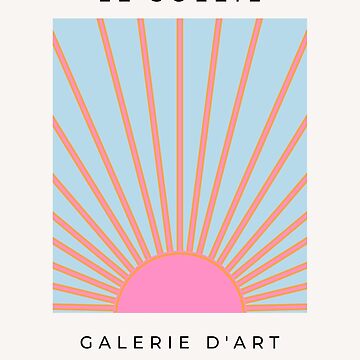 "Le Soleil | 02 - Sun Print Pink And Blue Colors Sun Wall Art Modern ...