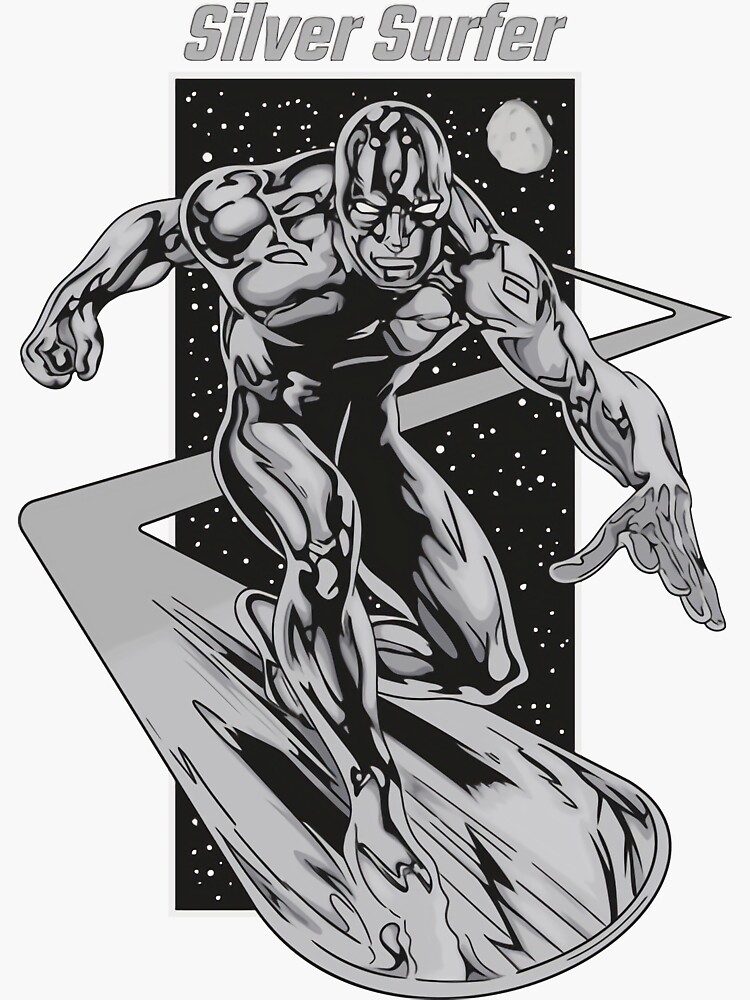 "Superhero Silver Surfer/Gift For Friends" Sticker for Sale by ...