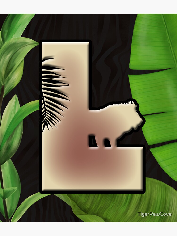 "Jungle Monogram Letter L" Sticker for Sale by TigerPawCove | Redbubble