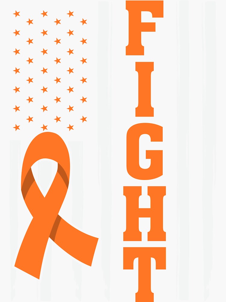 "Leukemia Cancer Awareness FIGHT American Flag" Sticker for Sale by ...