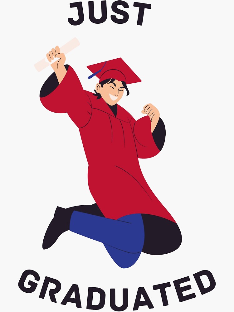 "Graduation(Just Graduated)" Sticker for Sale by pihoo3 | Redbubble