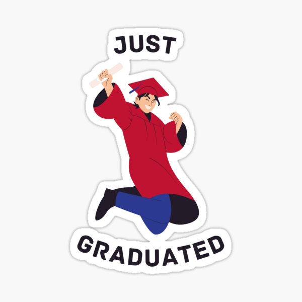 "Graduation(Just Graduated)" Sticker for Sale by pihoo3 | Redbubble