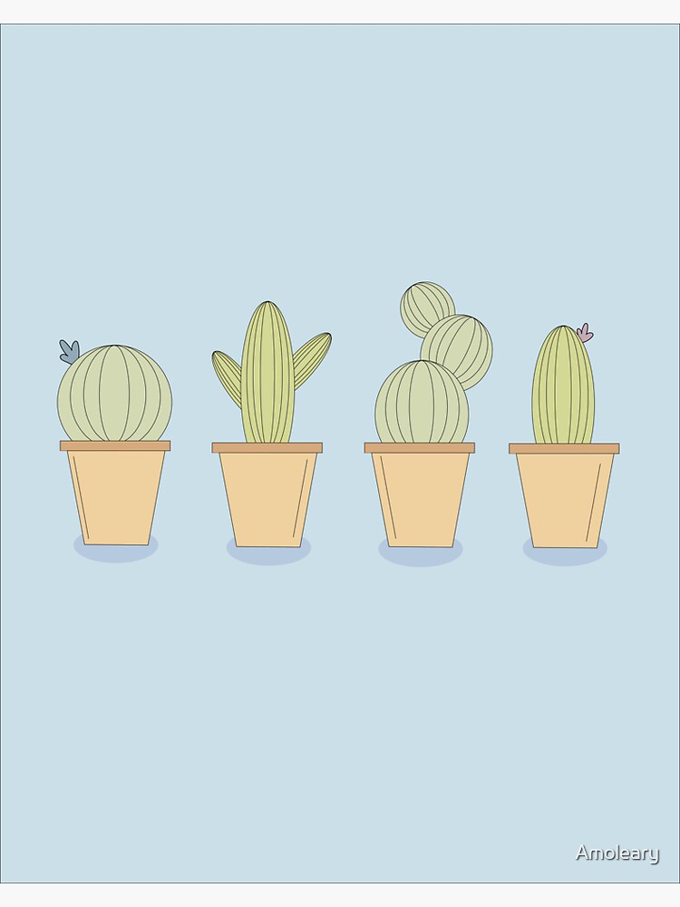 "Simple Cacti Illustration" Sticker for Sale by Amoleary | Redbubble