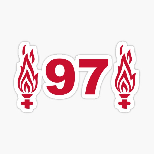 "Liverpool 97 Hillsborough" Sticker for Sale by Footarts | Redbubble
