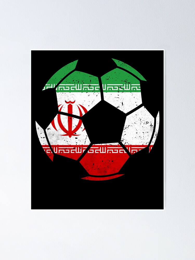 "Iran Soccer Ball Flag Jersey Iranian Football Fan" Poster for Sale by ...