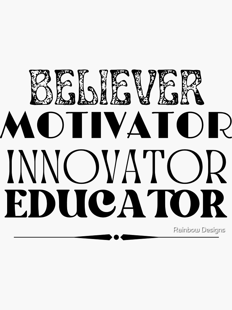 "Believer Motivator Innovator Educator Retro - Back to School gifts for ...