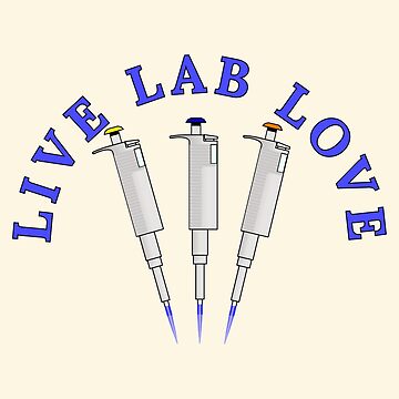 "Live Lab Love Pipettes (tan)" Sticker for Sale by STEMphrases | Redbubble