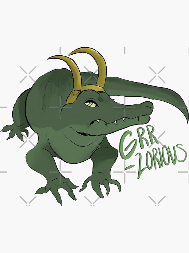 "Grr-lorious Croki " Sticker for Sale by NoctuarryDraws | Redbubble