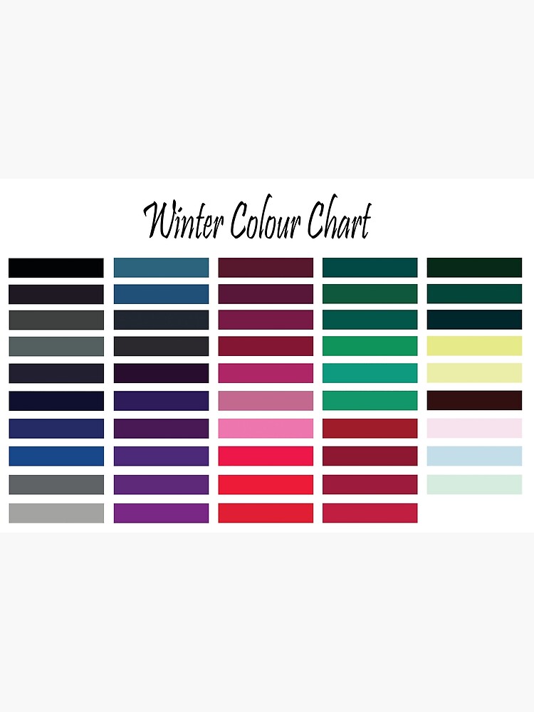 Winter type color swatch - Seasonal Color Palette Premium Matte ...