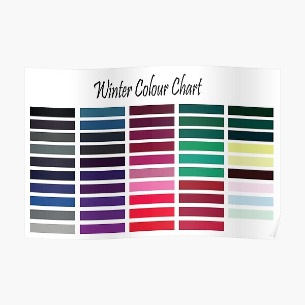 "Winter type color swatch - Seasonal Color Palette" Poster for Sale by ...