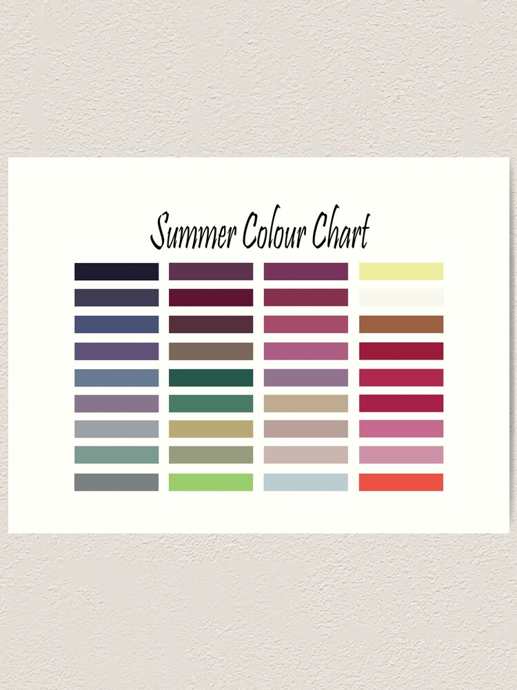 "Summer color swatch - Color Me Beautiful - Seasonal Color Palette" Art ...