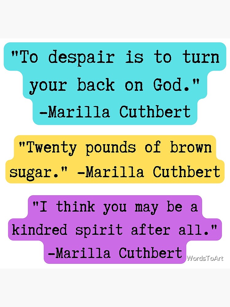 "Anne von Green Gables | Zitate von Marilla Cuthbert | Gelb, Lila und ...