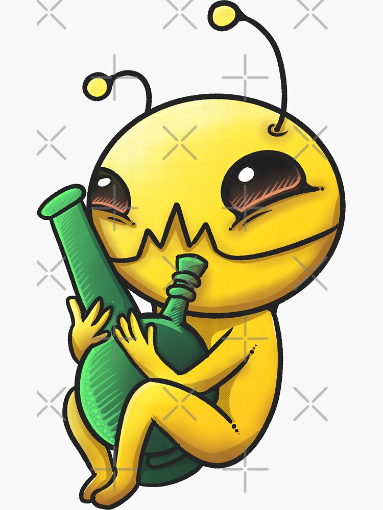 "Alien Smoking Weed" Sticker for Sale by segathi | Redbubble