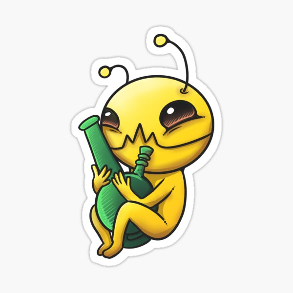 "Alien Smoking Weed" Sticker for Sale by segathi | Redbubble