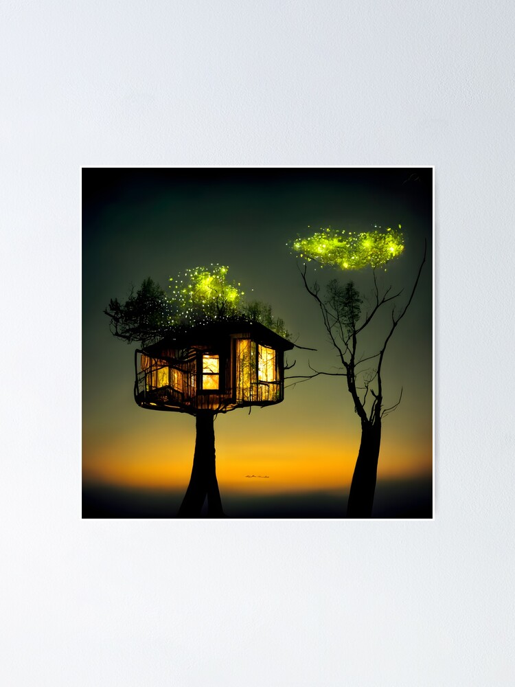 "Firefly Tree House" Poster for Sale by TooplesArt | Redbubble