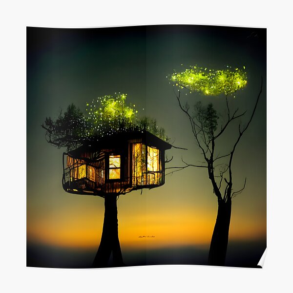 "Firefly Tree House" Poster for Sale by TooplesArt | Redbubble