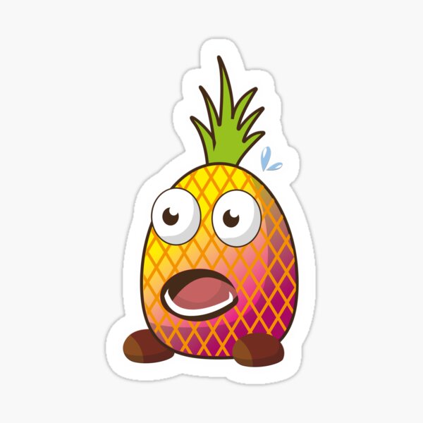 "Pineapple sticker, cute sticker, fruit sticker, shocked pineapple ...