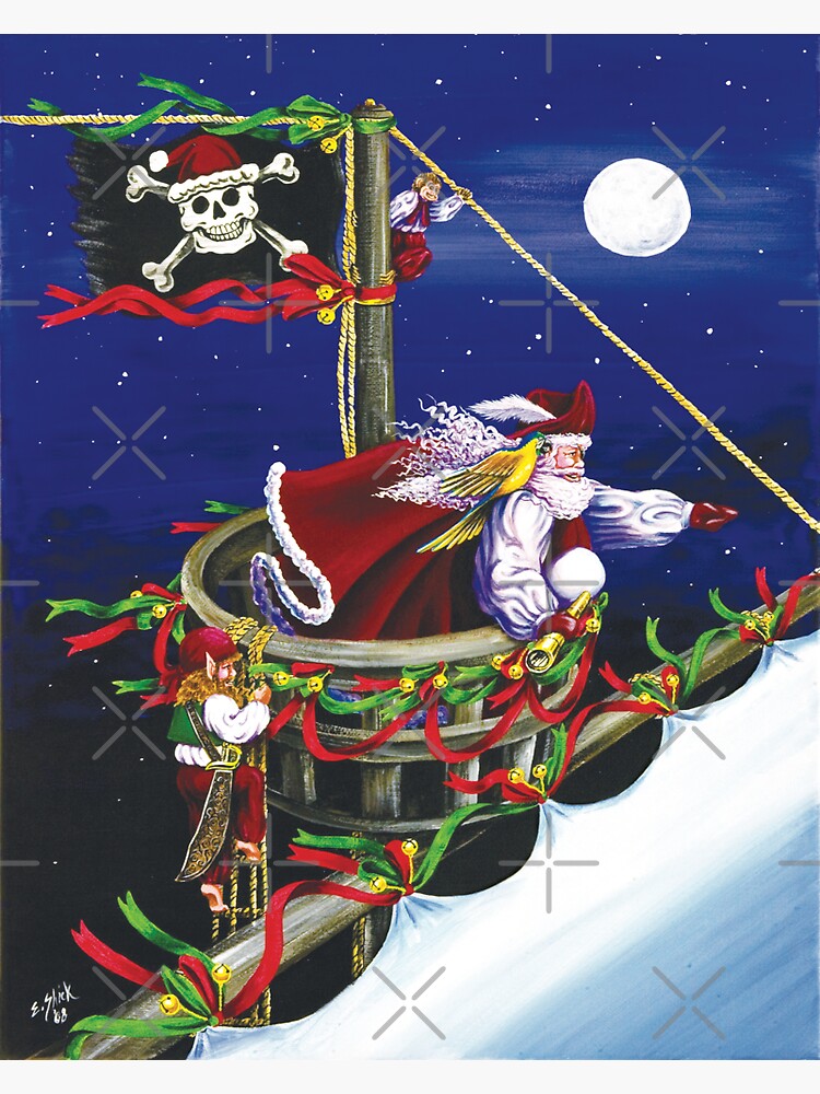"Pirate Santa" Sticker for Sale by L1zard- | Redbubble