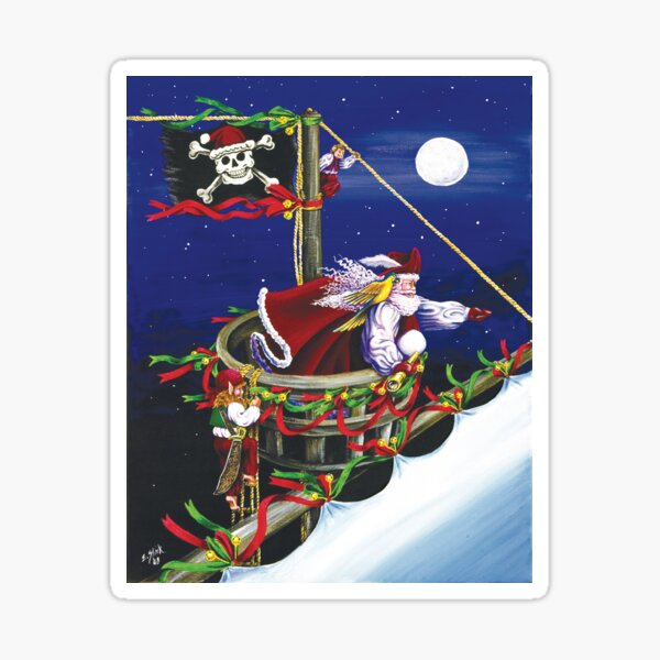 "Pirate Santa" Sticker for Sale by L1zard- | Redbubble