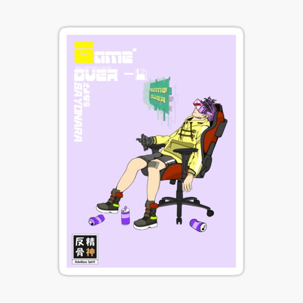 "Game Over Sayonara" Sticker for Sale by Hankotsu | Redbubble