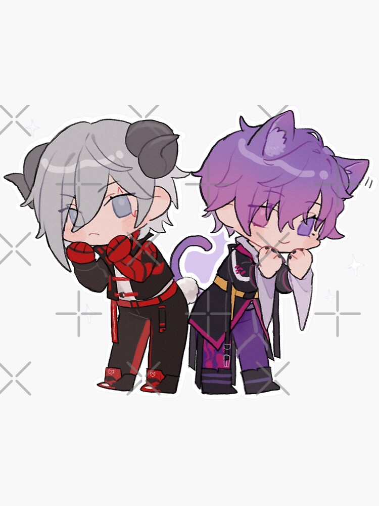 "Chibi Fulgur Ovid and Uki Violeta - Noctyx Nijisanji" Sticker for Sale by artwala74 | Redbubble