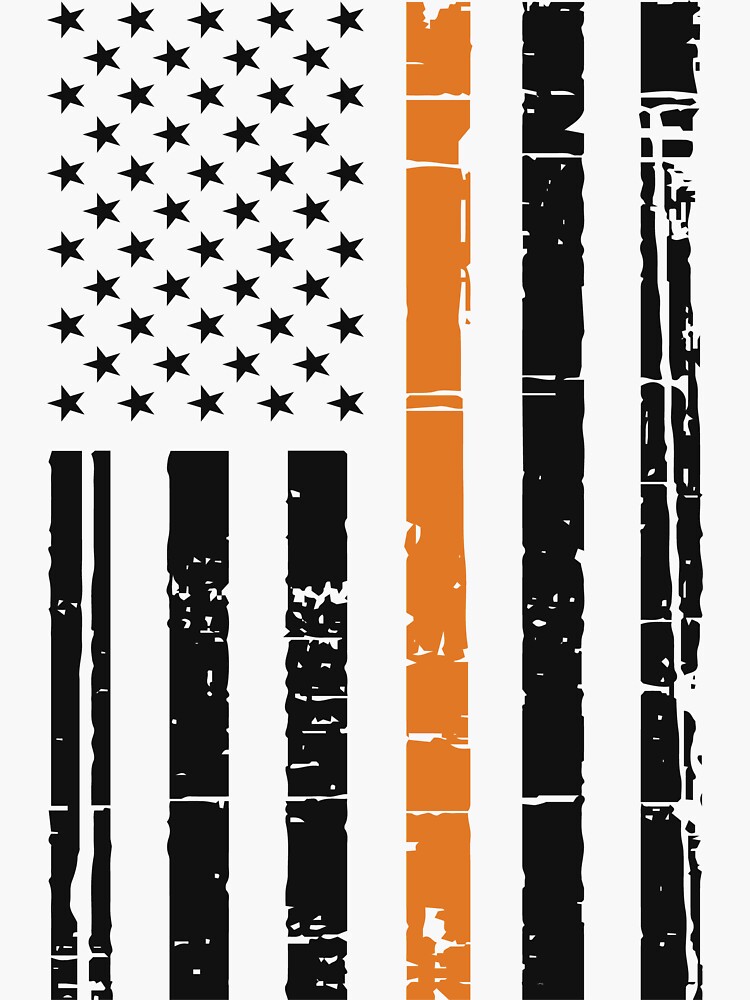 "Thin Orange Line" Sticker for Sale by FlagTee | Redbubble