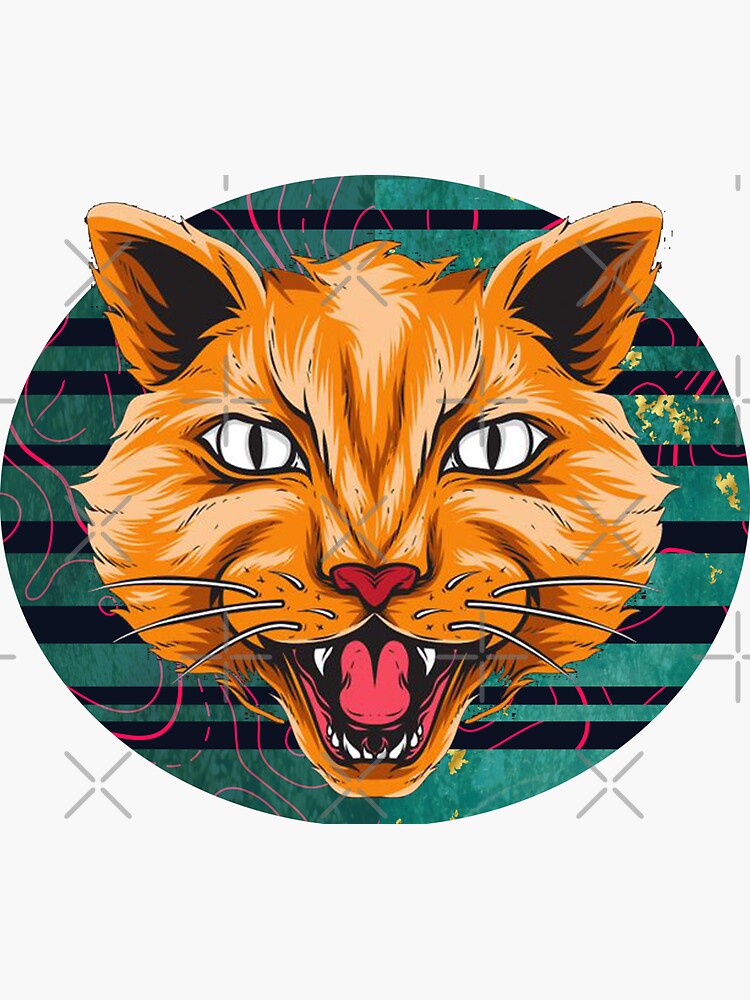 "Stray game serious cat " Sticker for Sale by mhmdtrika | Redbubble