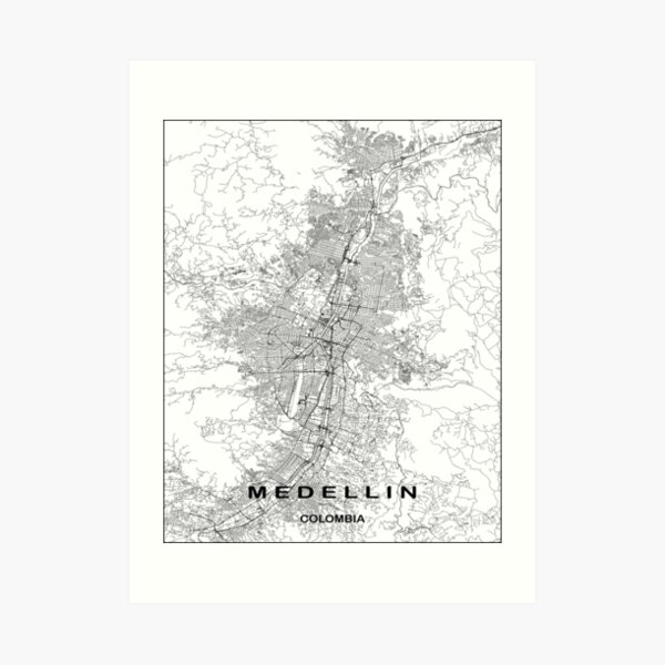 "Medellin city map, Medellin map, Colombia city map" Art Print for Sale ...