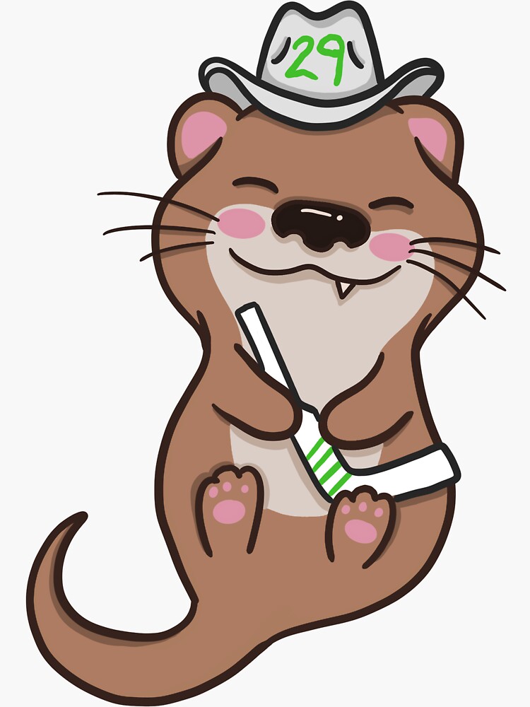 "Jake The Hockey Otter" Sticker for Sale by NikkyChiken | Redbubble
