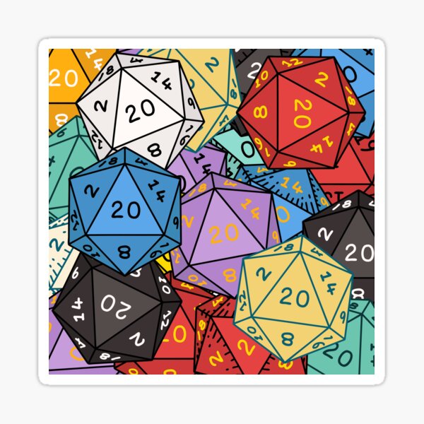 "Roll A Nat 20" Sticker for Sale by Vallagard | Redbubble