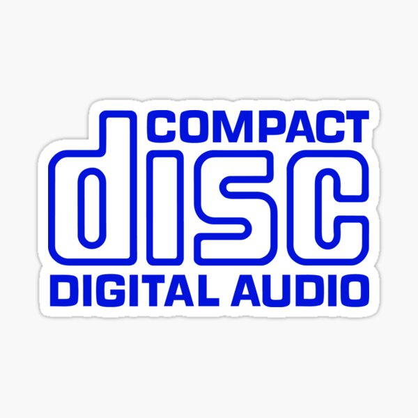 "compact disk digital audio logo in blue" Sticker for Sale by ivixoxo ...