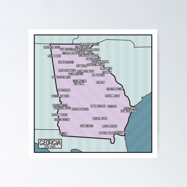 "Georgia State Parks Map" Poster for Sale by FinlayMcNevin | Redbubble