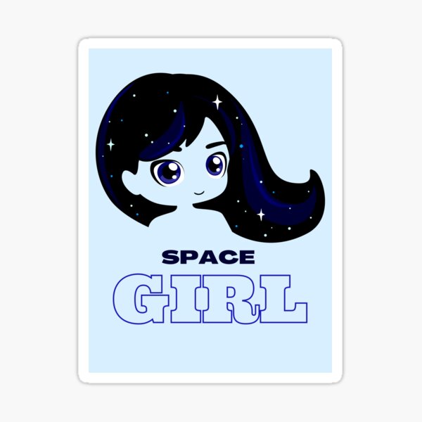 "SPACE GIRL" Sticker for Sale by PRINYOS | Redbubble