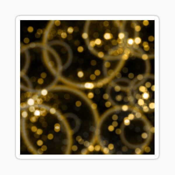 "Gold Bokeh and Rings on a Black Background" Sticker for Sale by ...
