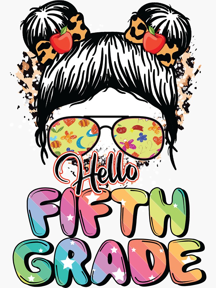 "A lovely design for a hello fifth-grade" Sticker for Sale by ...