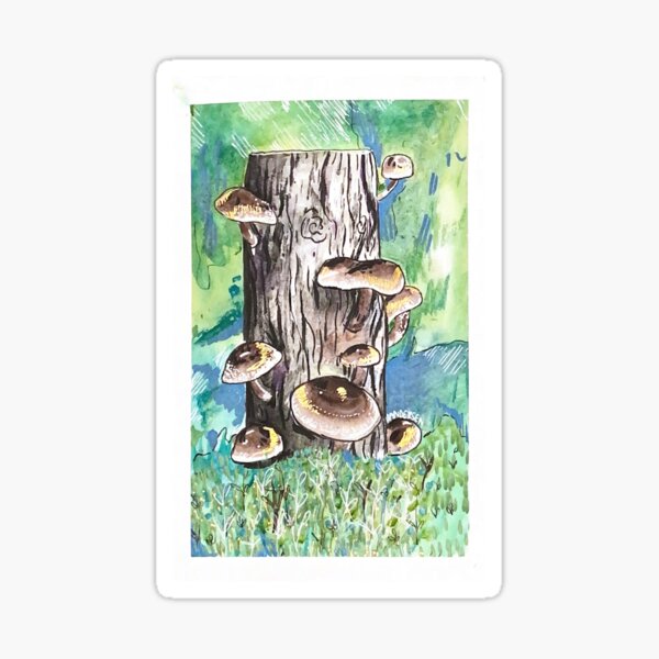 "Mushroom Stump " Sticker for Sale by heyitsdarpa | Redbubble