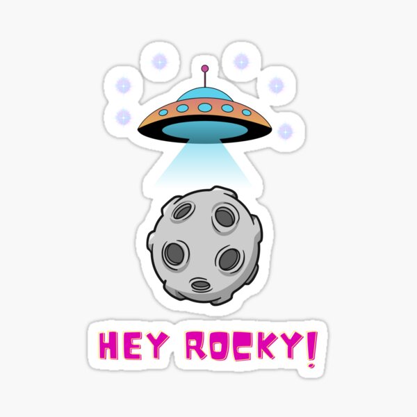 "HEY ROCKY!" Sticker for Sale by PRINYOS | Redbubble