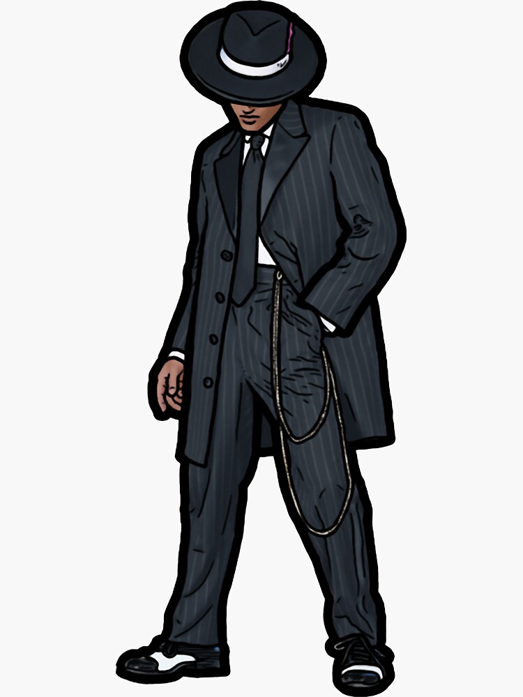 "Zoot Suit" Sticker for Sale by GameRaccoon | Redbubble