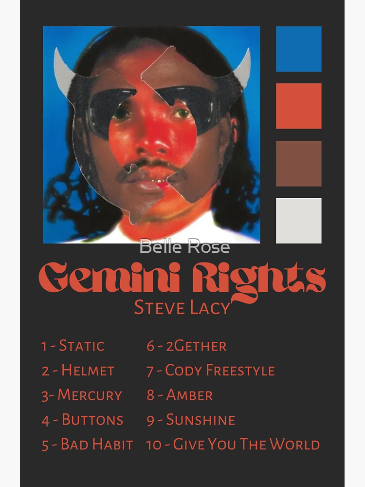 "Steve Lacy Gemini Rights " Sticker for Sale by bellakelly03 | Redbubble