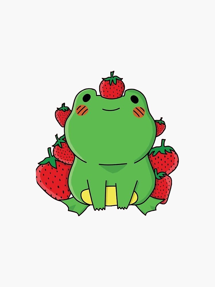 "Strawberry Frog" Sticker for Sale by abigailclairej | Redbubble