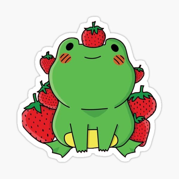 "Strawberry Frog" Sticker for Sale by abigailclairej | Redbubble