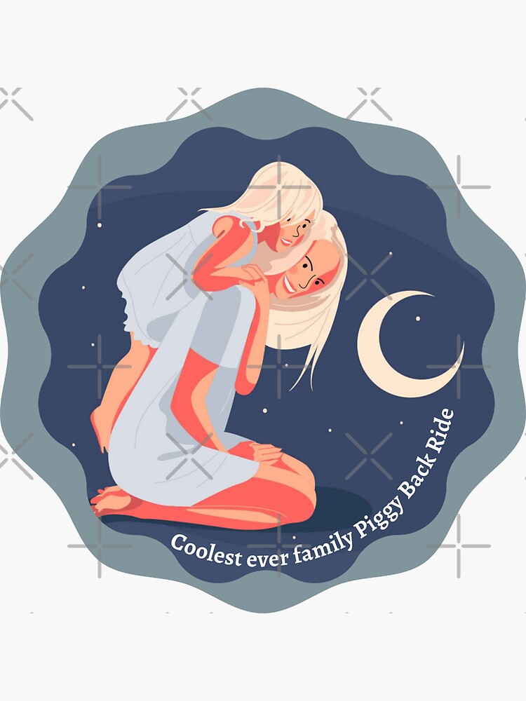 "Piggy Back Ride Cute Cartoon N5" Sticker for Sale by KeysQuotes ...