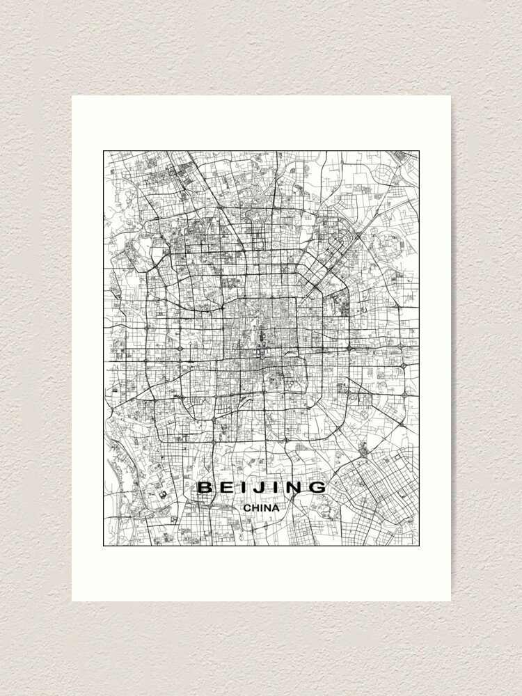 "Beijing city map, Beijing map, China city map" Art Print for Sale by ...