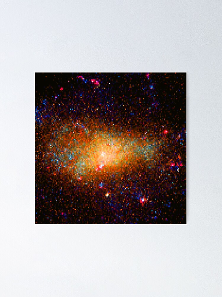 "16-Bit Pixel Art Galaxy NGC 4242 in Orange" Poster for Sale by ...