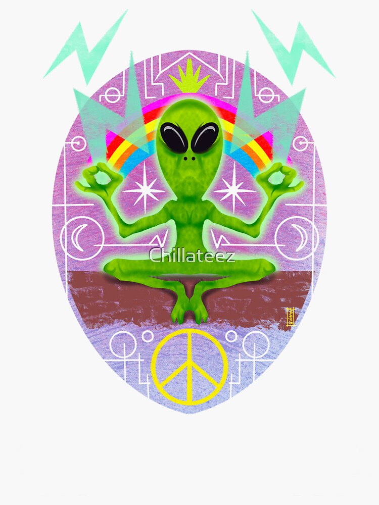 "Zen alien" Sticker for Sale by Chillateez | Redbubble
