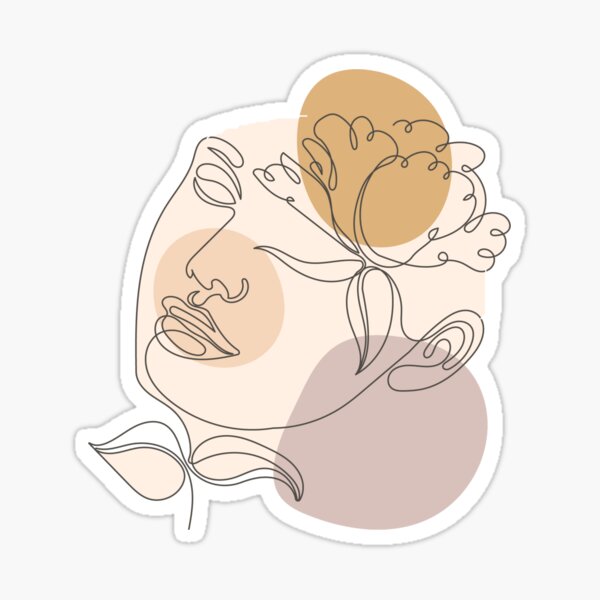 " Free Woman Face Outline" Sticker for Sale by JustBeCoooool | Redbubble