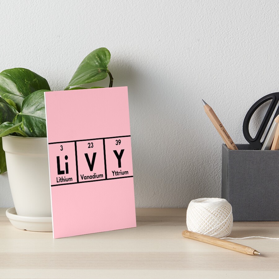 "Livy Periodic Table name" Art Board Print for Sale by PeriodicBliss ...