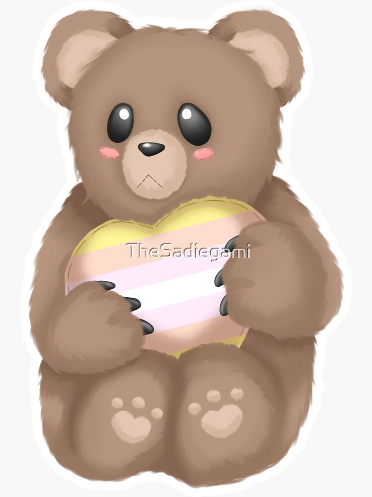 "Pangender heart bear" Sticker for Sale by TheSadiegami | Redbubble