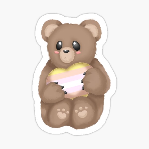 "Pangender heart bear" Sticker for Sale by TheSadiegami | Redbubble